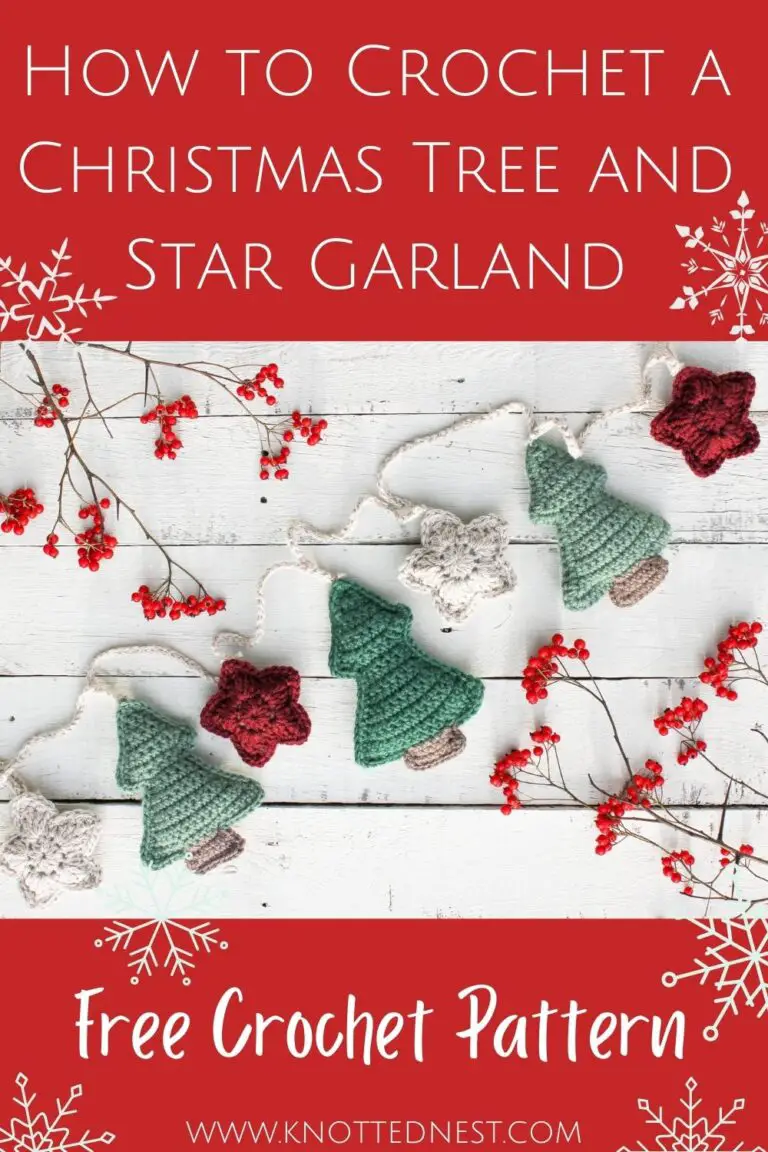 Tree and Star Crochet Christmas Garland - Free Crochet Pattern